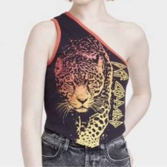 Def Leppard | Tops | Def Leppard Oneshoulder Graphic Tank Top Shirt ...